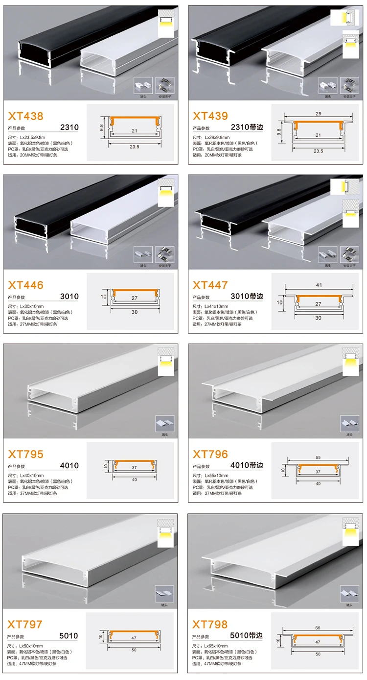 16*16mm LED Profile Diffuser - Aluminum for Kitchen Cabinets