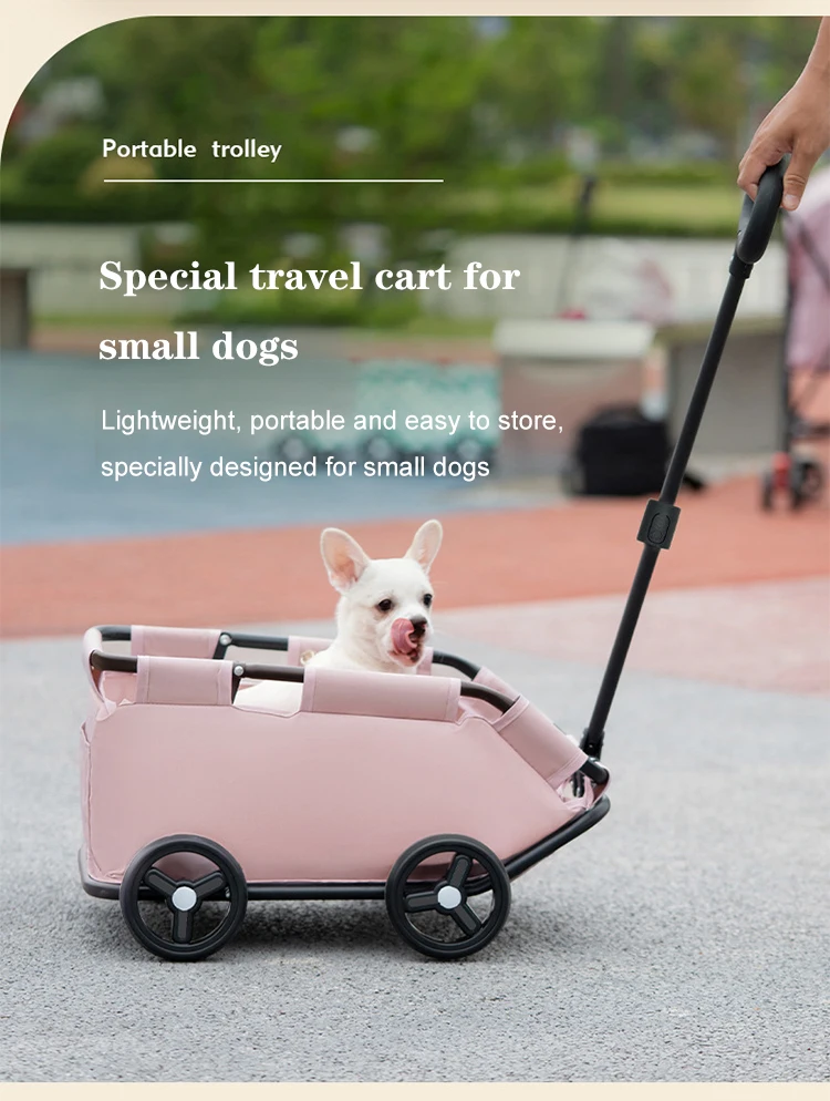 Large Pet Trolley Senior Pet Dog Stroller 4 Wheels Cat Stroller ...