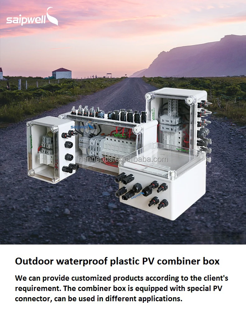 Pv Combiner Box For 2 Strings Solar Panel Dc 1000v Photovoltaic Solar ...