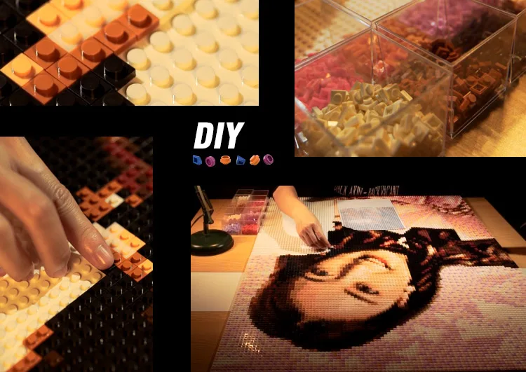 Pixel Art Building Blocks Portrait Picture 48x48 Dots Bricks 1x1 Wall ...