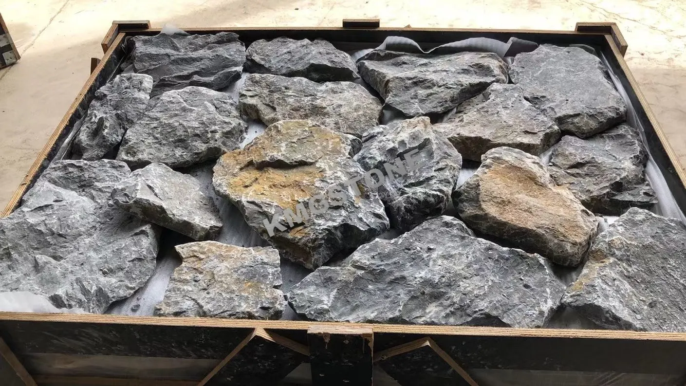 Modern Villa Design Natural Stone Wall Cladding Free Form Misty Grey ...