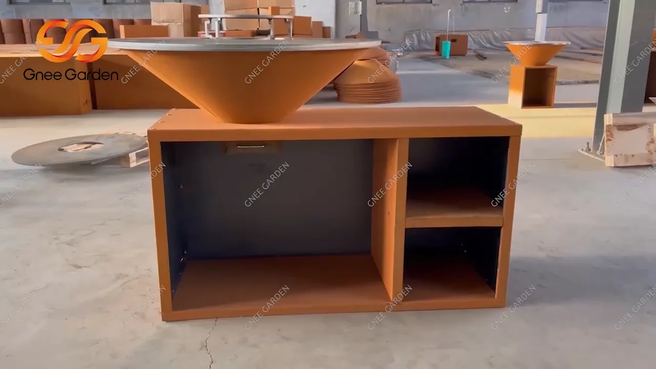 Outdoor Corten Steel Bbq Corten Brasero Bbq Grills Charcoal Barbecue ...