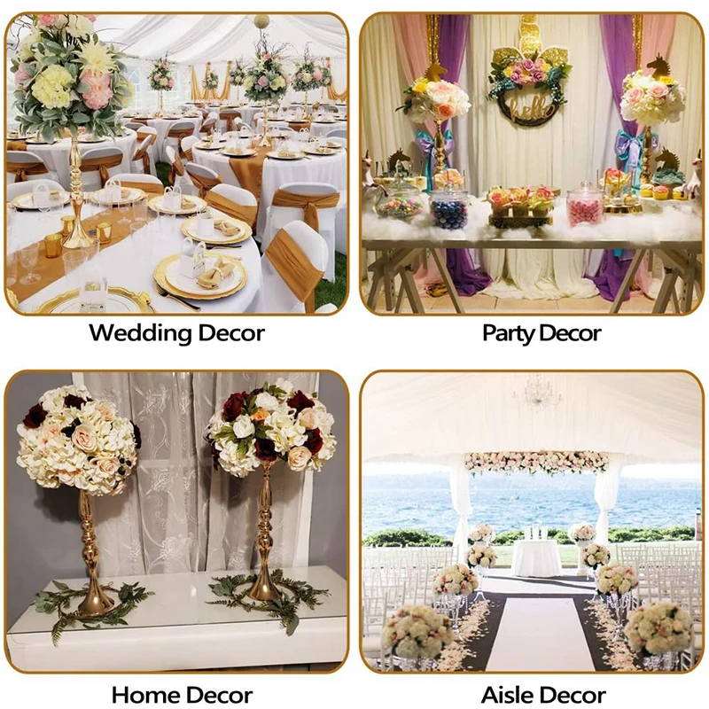 Wedding Centerpieces Table Decorations All Metal Flowers Holder Stand ...