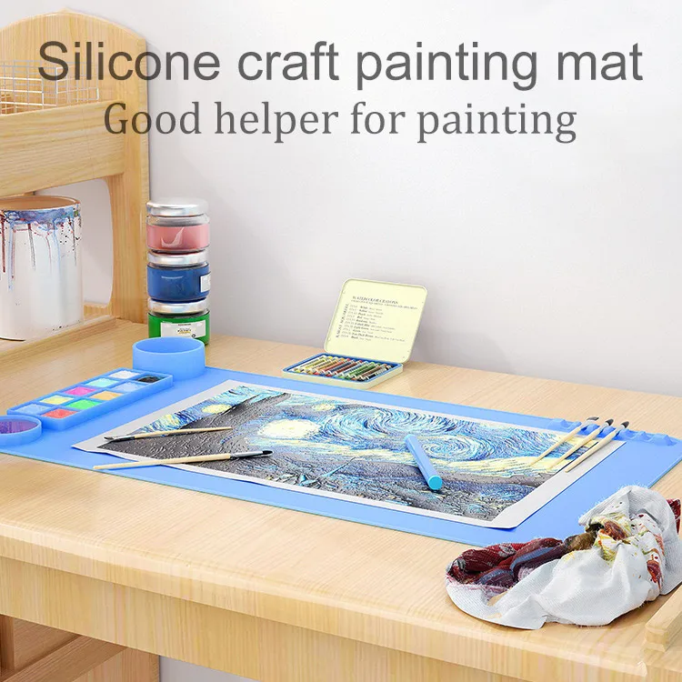 Custom Color Logo Thick Craft Silicone Art Mat With Cup Creator ...