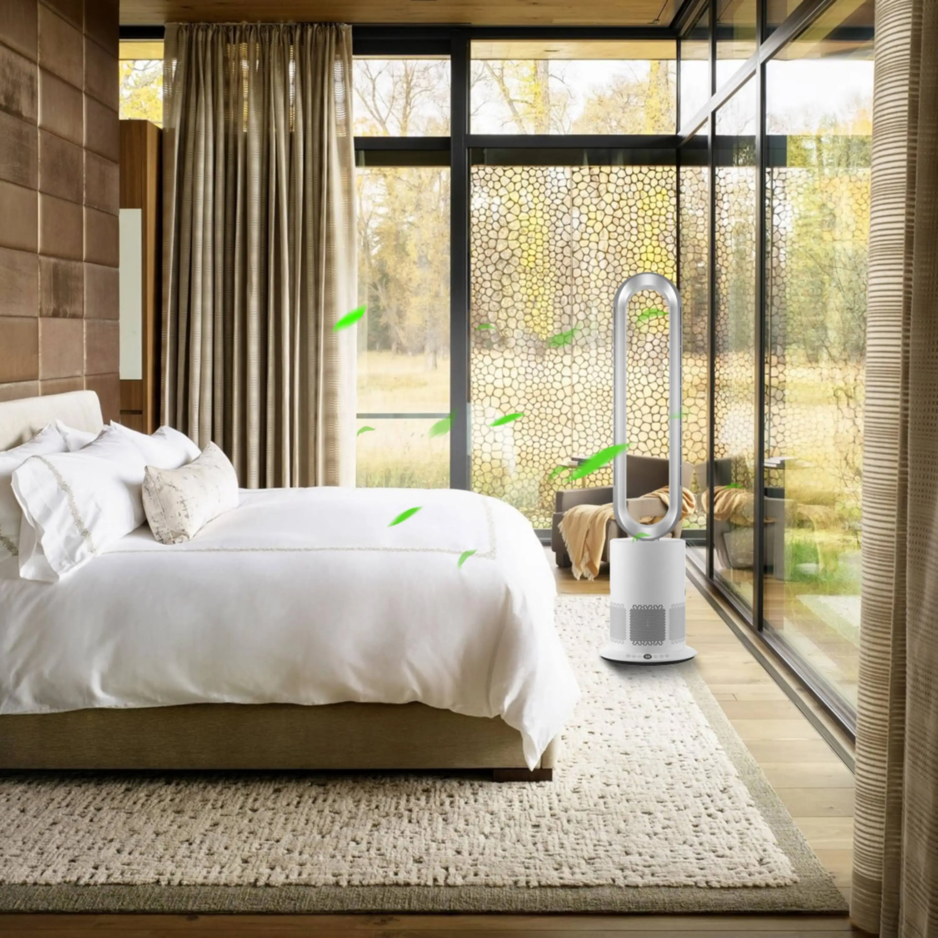 Smart Fan Led Touch Screen Electrical Floor Tower Fan Remote Controller ...