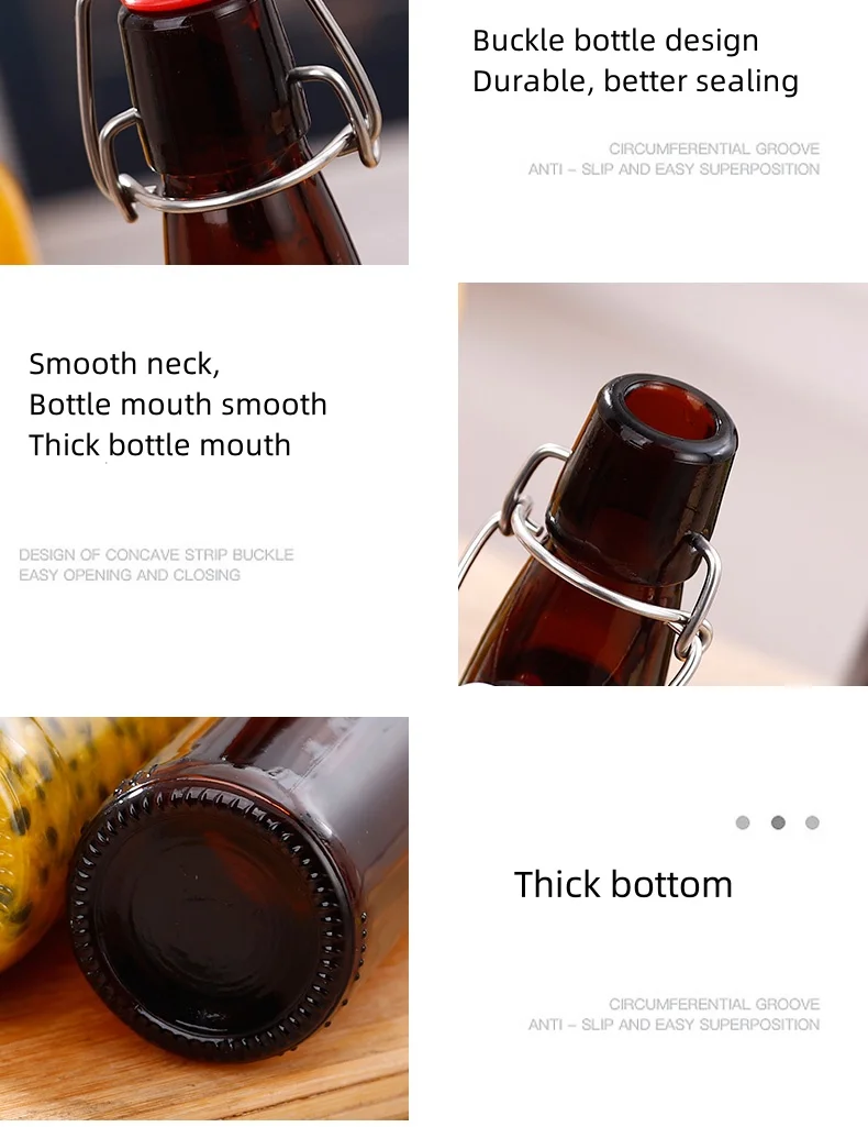 Wholesale Amber Flip Top Swing Top Recyclable Beer Glass Brewing ...