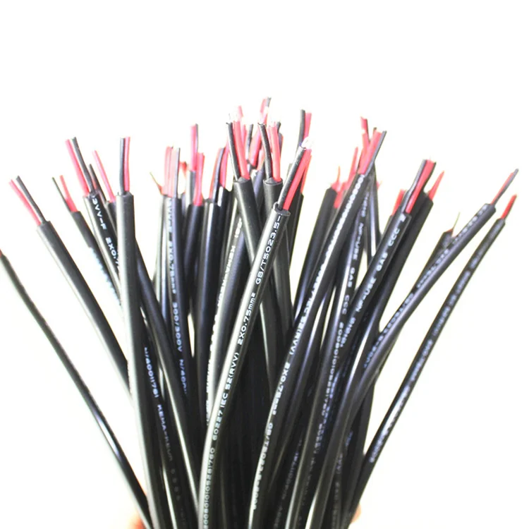 60227 IEC 52(RVV) Two Wire Red Black Pvc Insulated Oxygen Free Copper ...