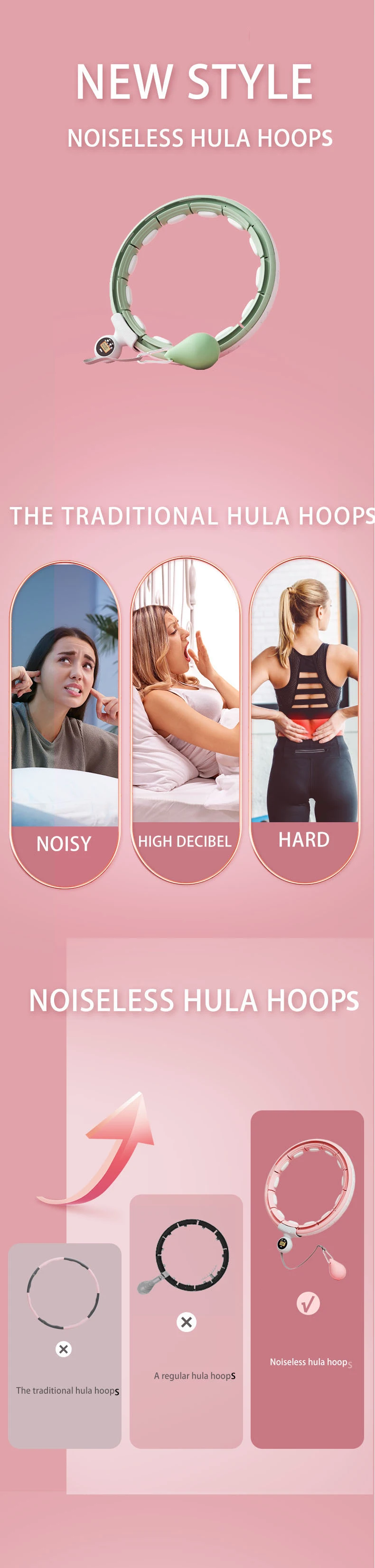 Fitness Hoop Weighted Fat Burning Hula Detachable Slimming Body Smart Weighted Hulas Hoop Hula ...