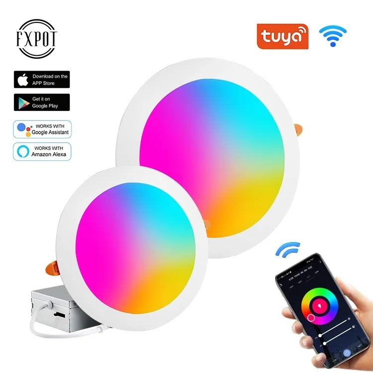 Fxpot Smart Led Panel Light Wifi Connect Tuya Smart 6w 9w 12w 15w 18w ...