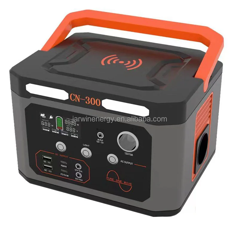 300w Portable Solar Power Station Lifepo4 300w Watt Ac Dc Output Pure Sine Wave Power Inverter ...