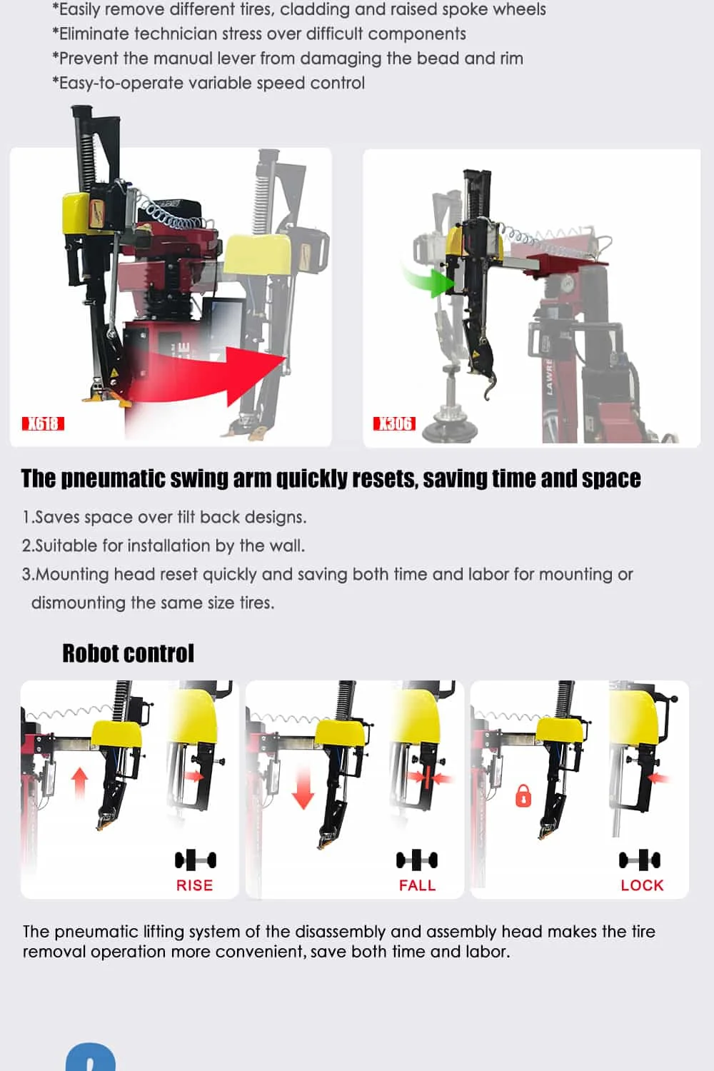 Italian Standard Touchless Tire Changer Tire Mounting Machine with ...