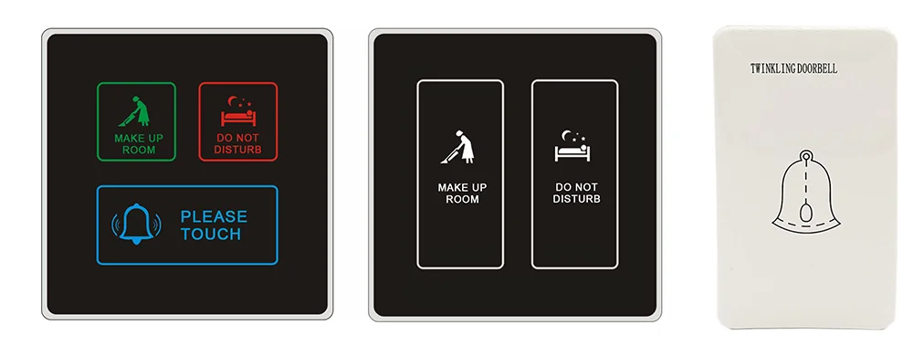 Customized Hotel Guest Room LED Touch Doorbell & Doorplate