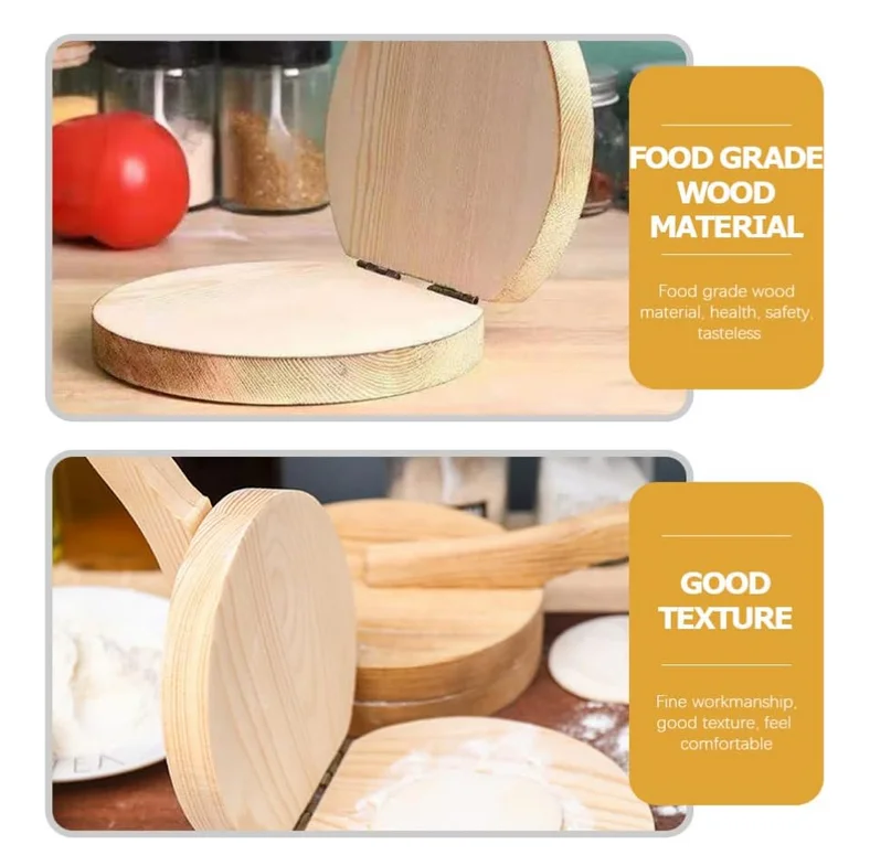 Wood Tortillera Presser Made From Natural Food-grade Acacia Wood Use ...