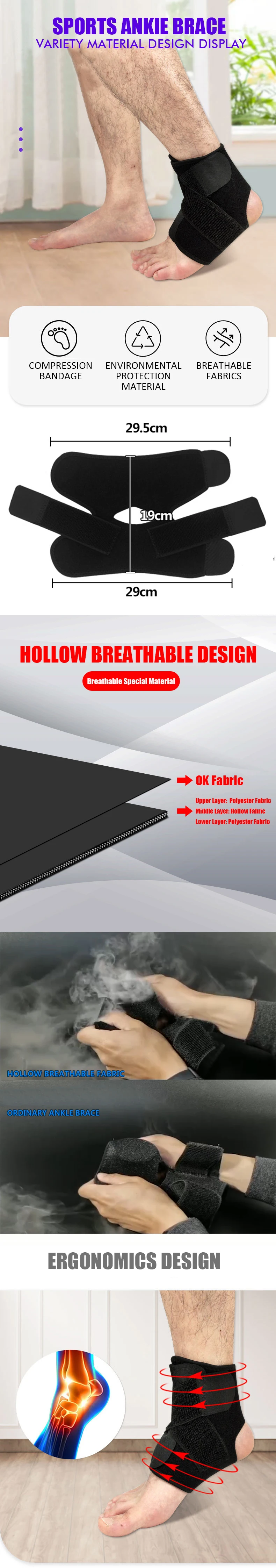 Adjustable Wrap Prevent Re-injury Breathable Strong Neoprene Ankle ...