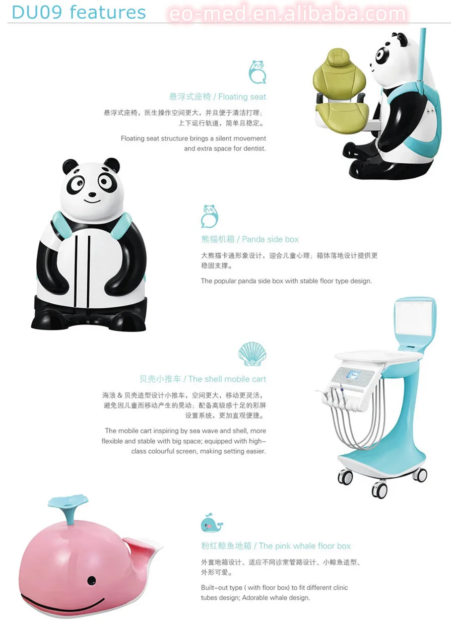 Cute Comfortable Children Dental Chair The Panda Unit With Luxury ...