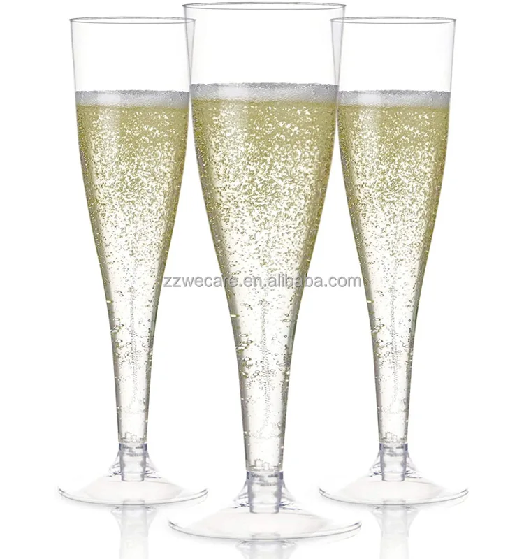 Disposable Parties Mimosa Glasses - Durable Plastic Flutes