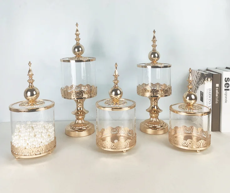 Luxury Wedding Party Supplies - Handmade Golden Candy Jar