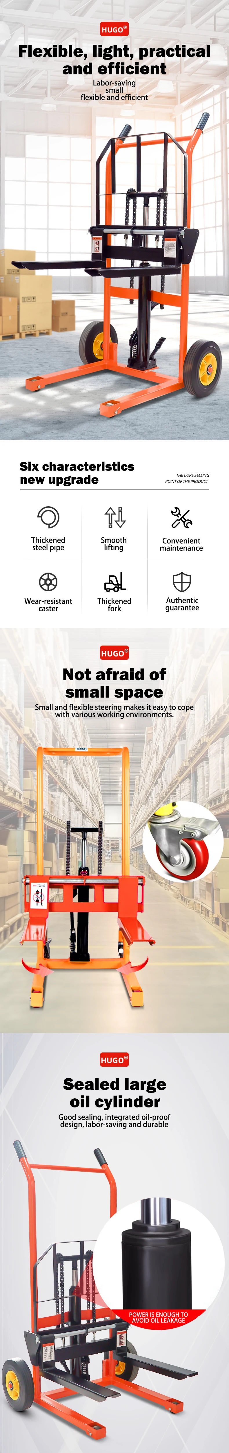 Mini Manual Hand Reach Stacker - 200kg to 400kg Capacity