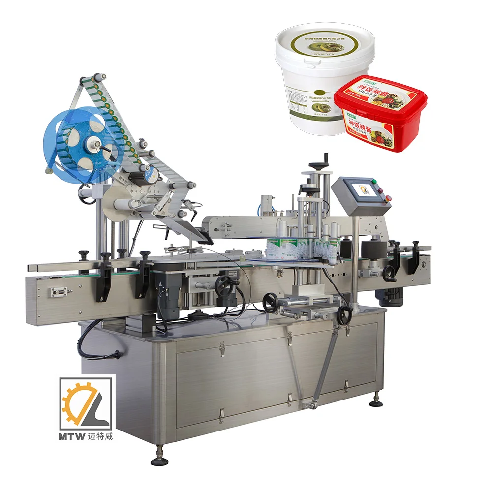Mtw Automatic Vertical Round Bottle Jar Lid And Jar Body Labeling ...