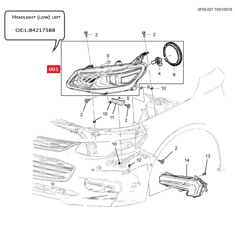 Auto Spare Parts Plastic Head Lamp Car Headlights For 16 Malibu Xl ...