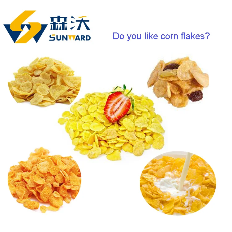 Corn Flakes Oats Maize Breakfast Cereal Maker Making Machine Extruder ...