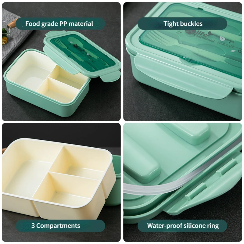 Factory Wholesale Plastic Bento Lunchbox with Cutlery BPA Free ...