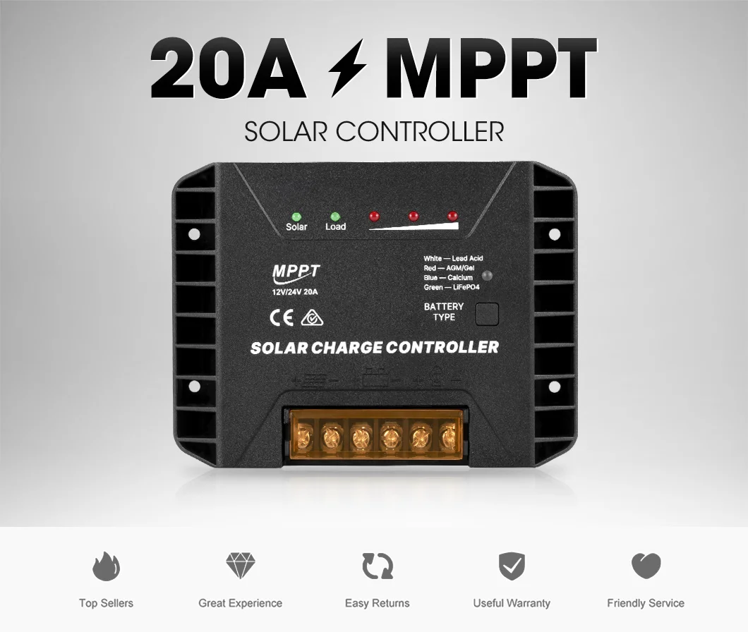12v 24v 20a Solar Mppt Controller Solar Panel Regulator Battery Mppt ...