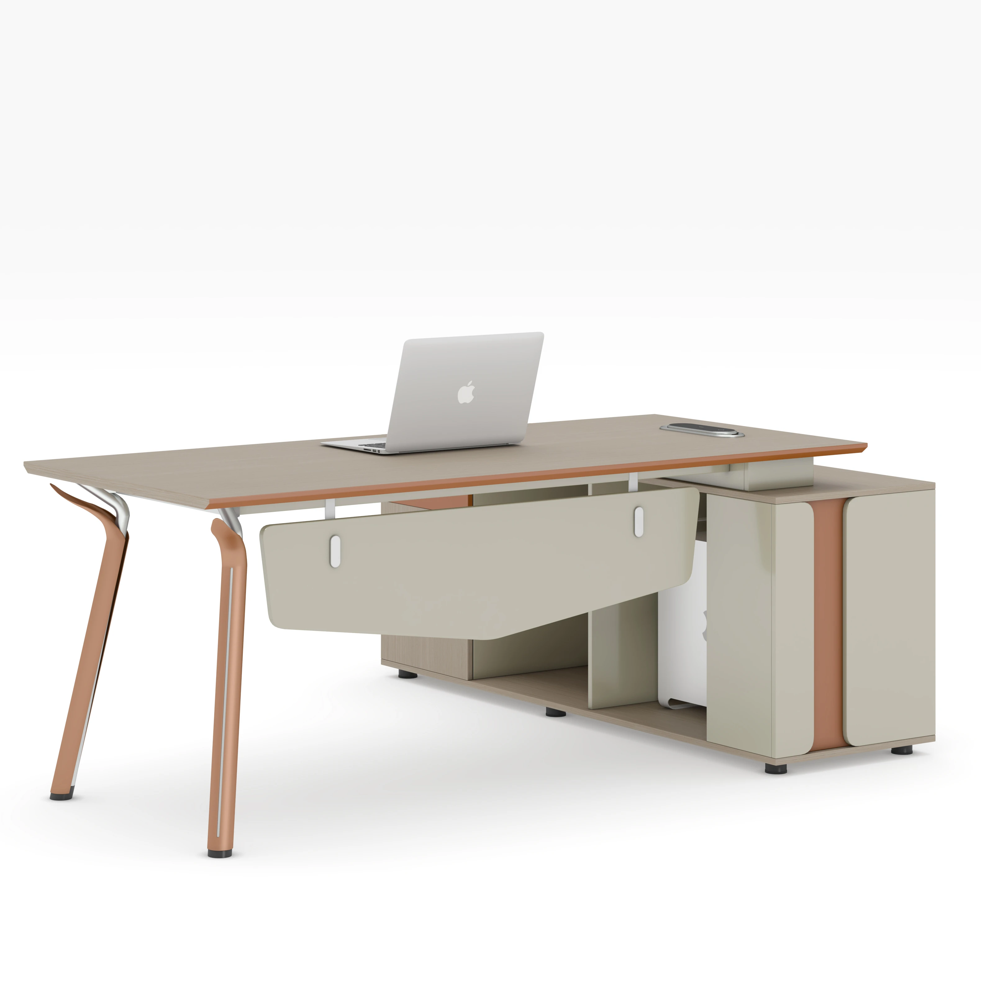 New Series Modern Dreamlike Maple Wooden L-Shaped Office Executive ...
