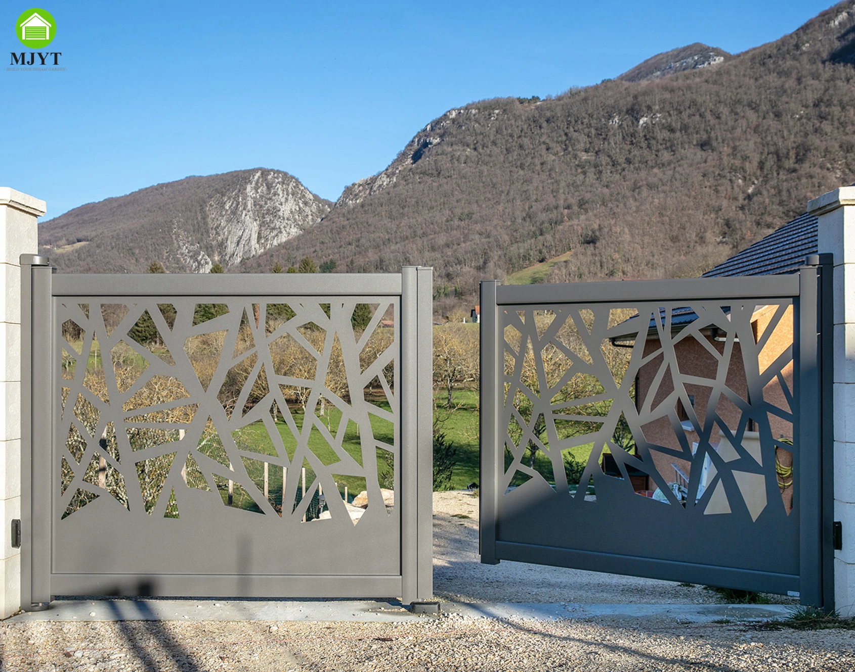 Driveway Swing Gates Factory Main Gate Design Powder Coated Double ...