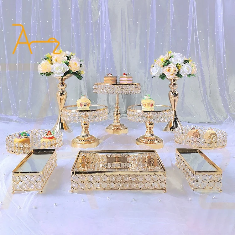 Luxury Golden Storage Rack Dessert Cakes Stands 3 Tier Metal Cake Stand for Home and Wedding ...