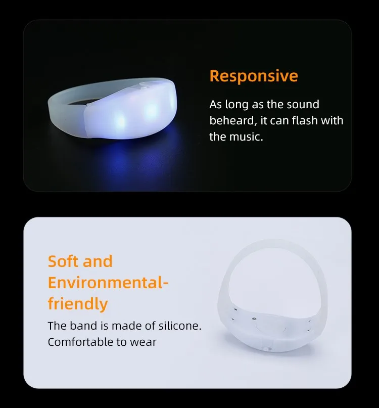 Flashing Silicone Bracelet with Bright Light Wristband