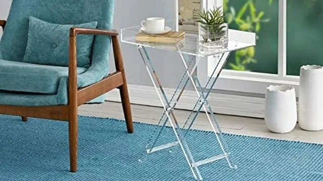 Custom Luxury Modern Style Clear Folding Coffee Table Portable Clear ...