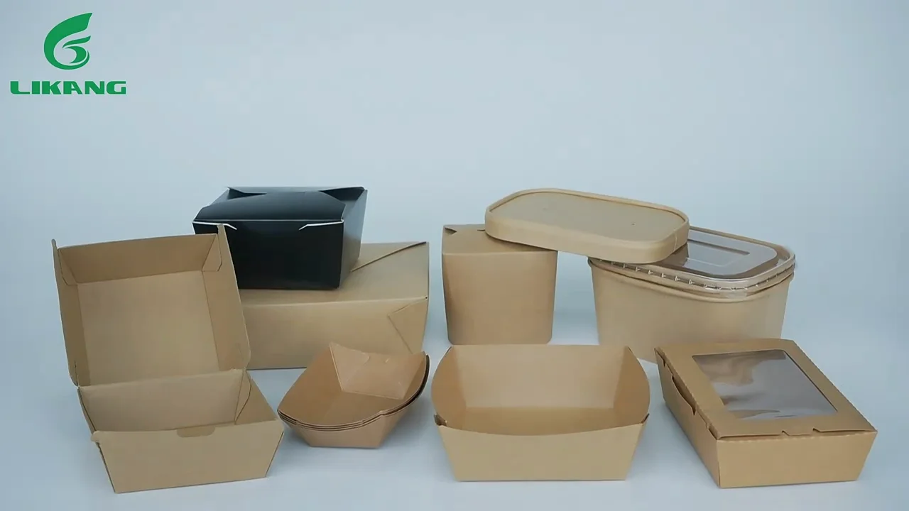 Disposable Kraft Paper Lunch Box Circular Food Container Paper Box ...