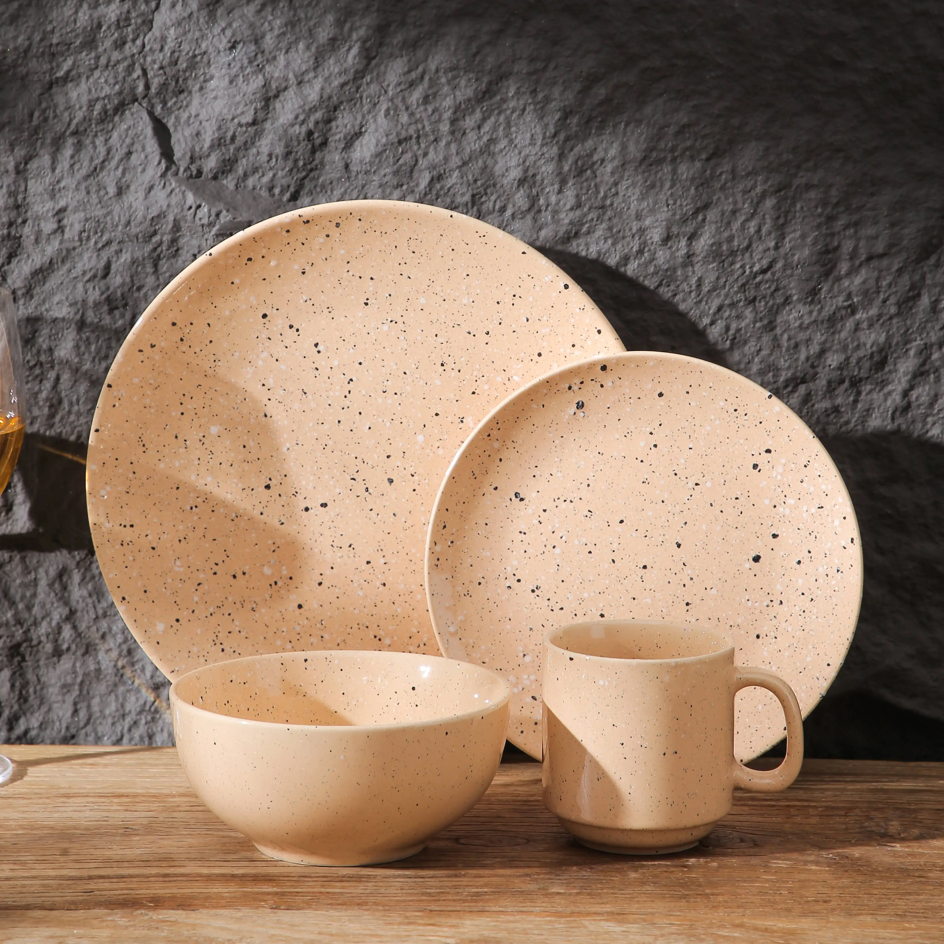 Attractive Splatter Design Nordic Stoneware Serveware Tableware Set ...