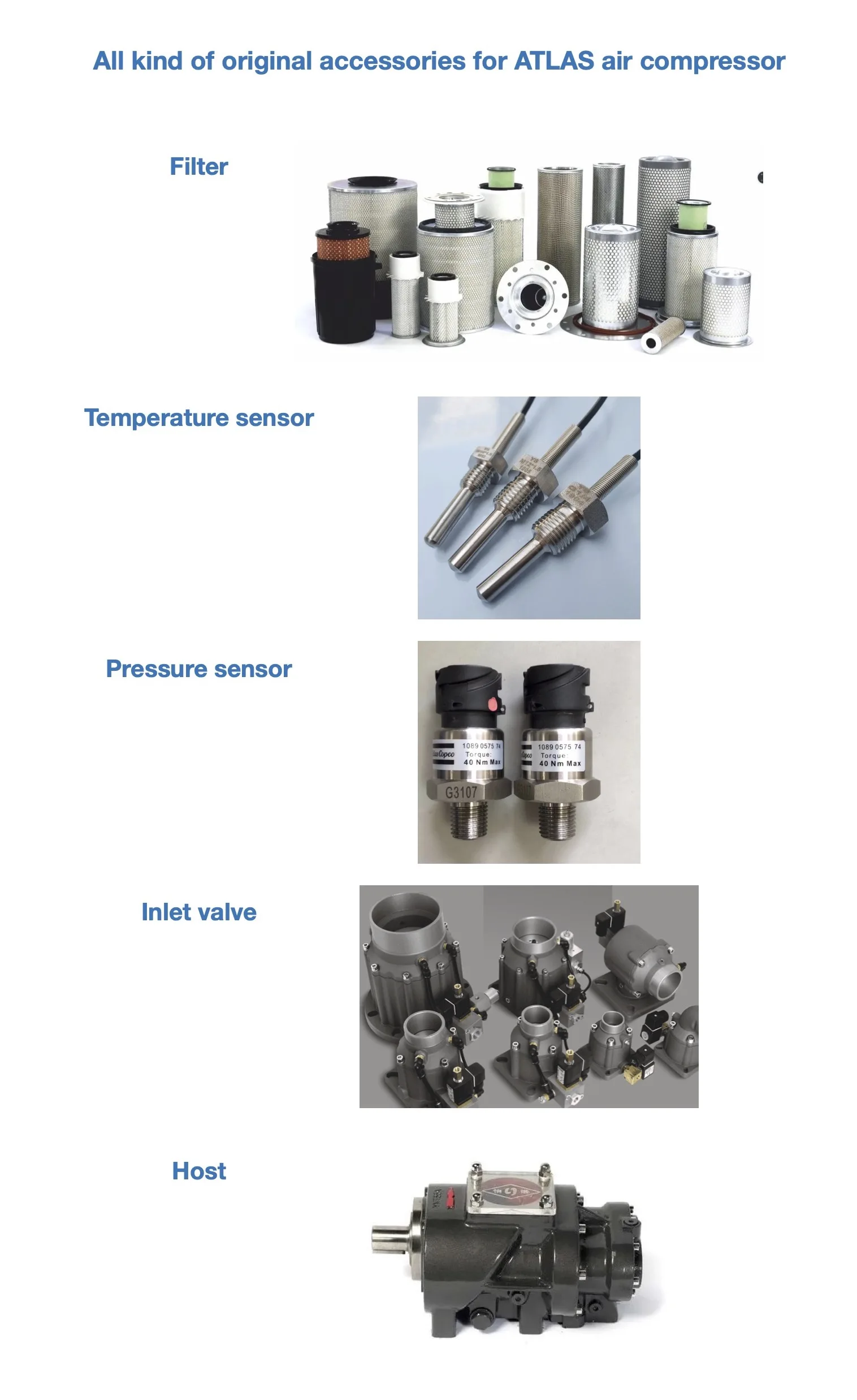 Pressure Sensor 1089057528 for Atlas Copco Air Compressors
