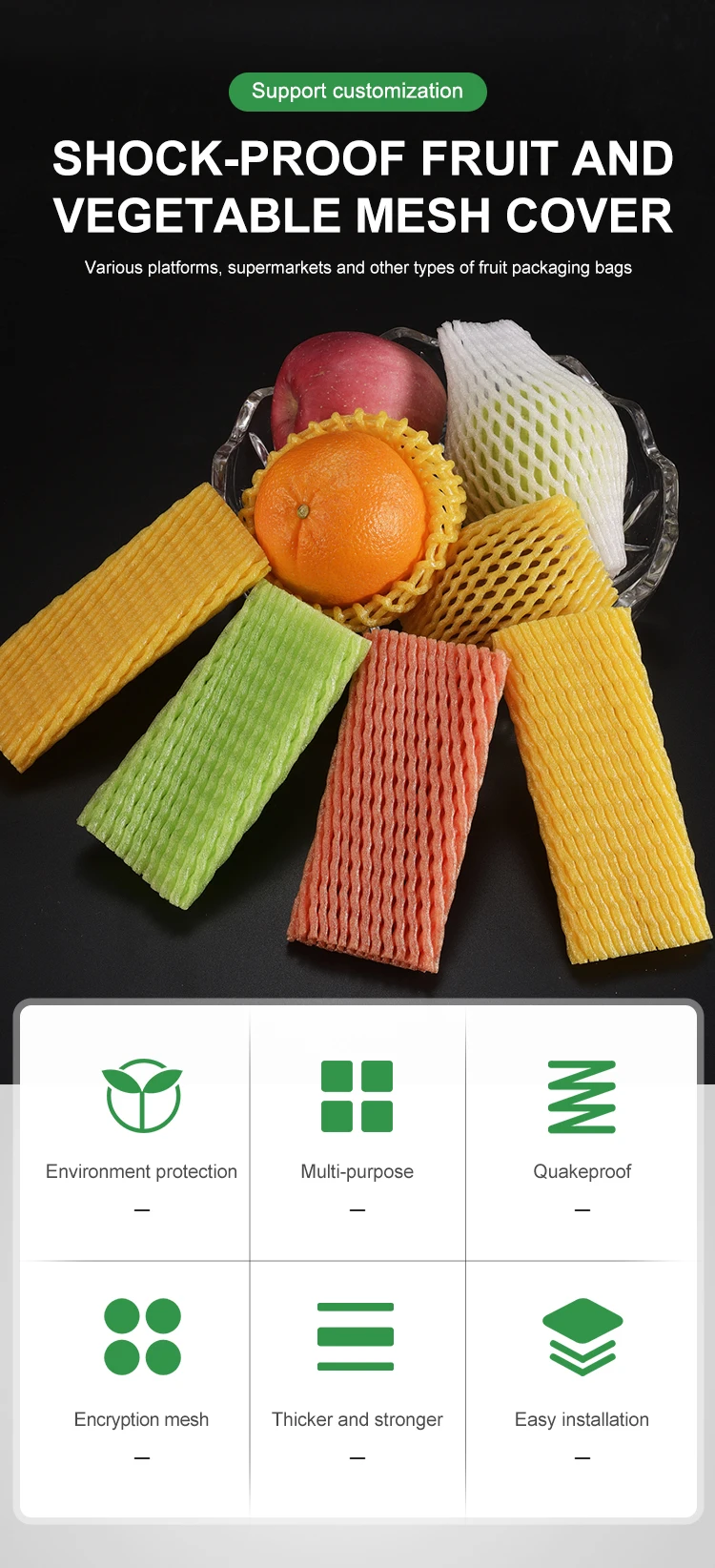 Hot Selling Fruit And Vegetable Packaging Protection Net Apple Plastic ...