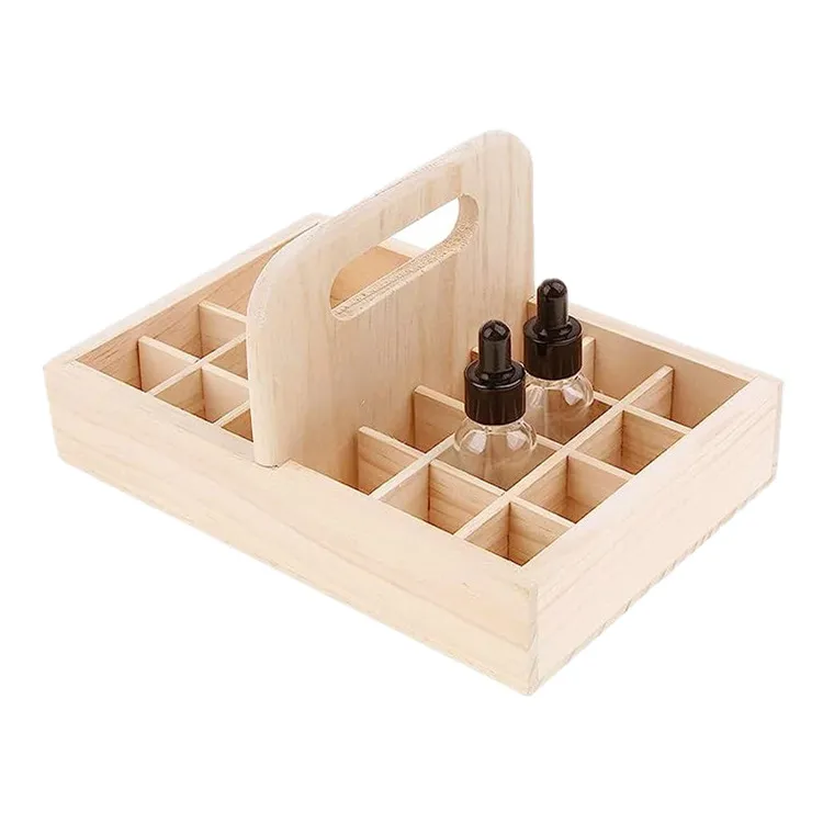 Natural Pine Wood Storage Box Custom Wooden Essential Oil Box with ...