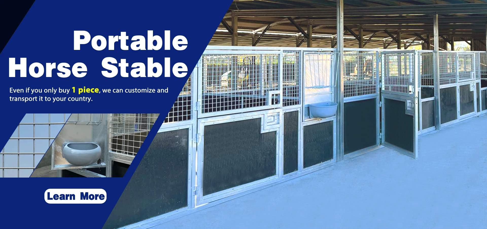 Durable Portable Horse Stalls - Easy Install & Steel Roof