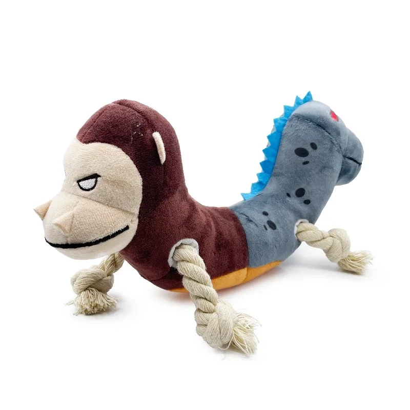 Custom Manufacturer Double Sheep Curved Interactive Plush Squeaky Dog ...