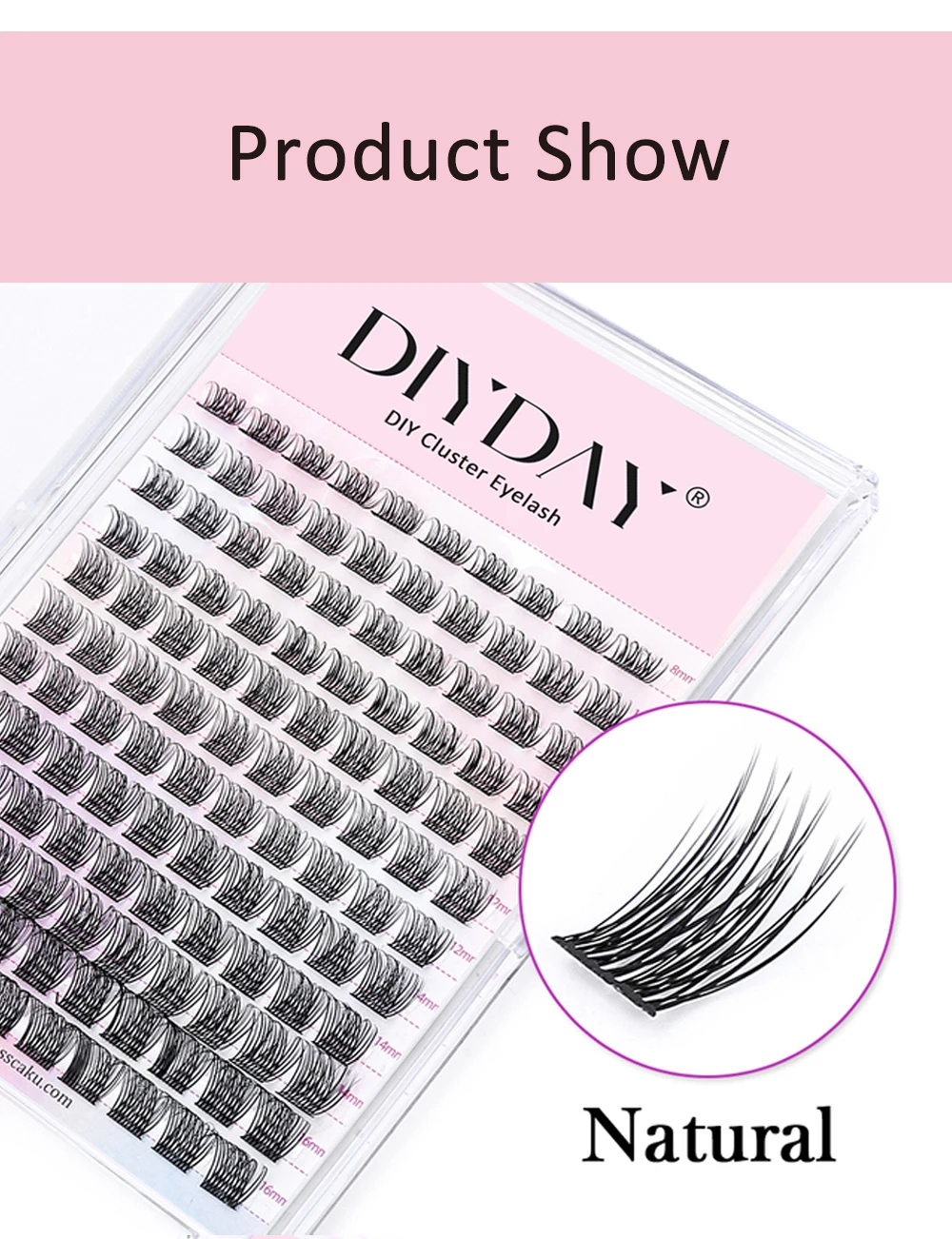 DIYDAY Custom Logo Fans Mink Volume Cluster Lashes Extensions Premade ...