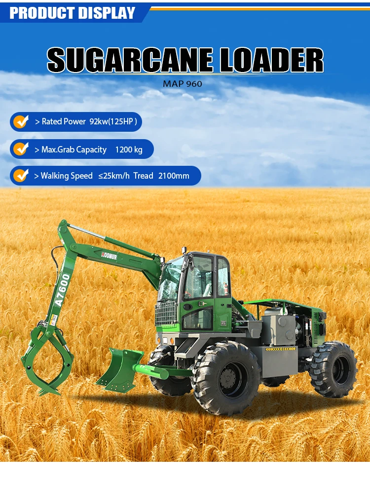 Wheel Sugar Cane Loader Articulated Mini Wheel Loader Wood Grabber Wood ...