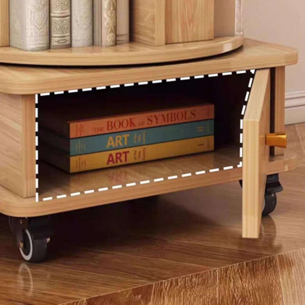 6 Tier Rotating Bookshelf,Display Round Spinning Bookshelf with Wheels ...