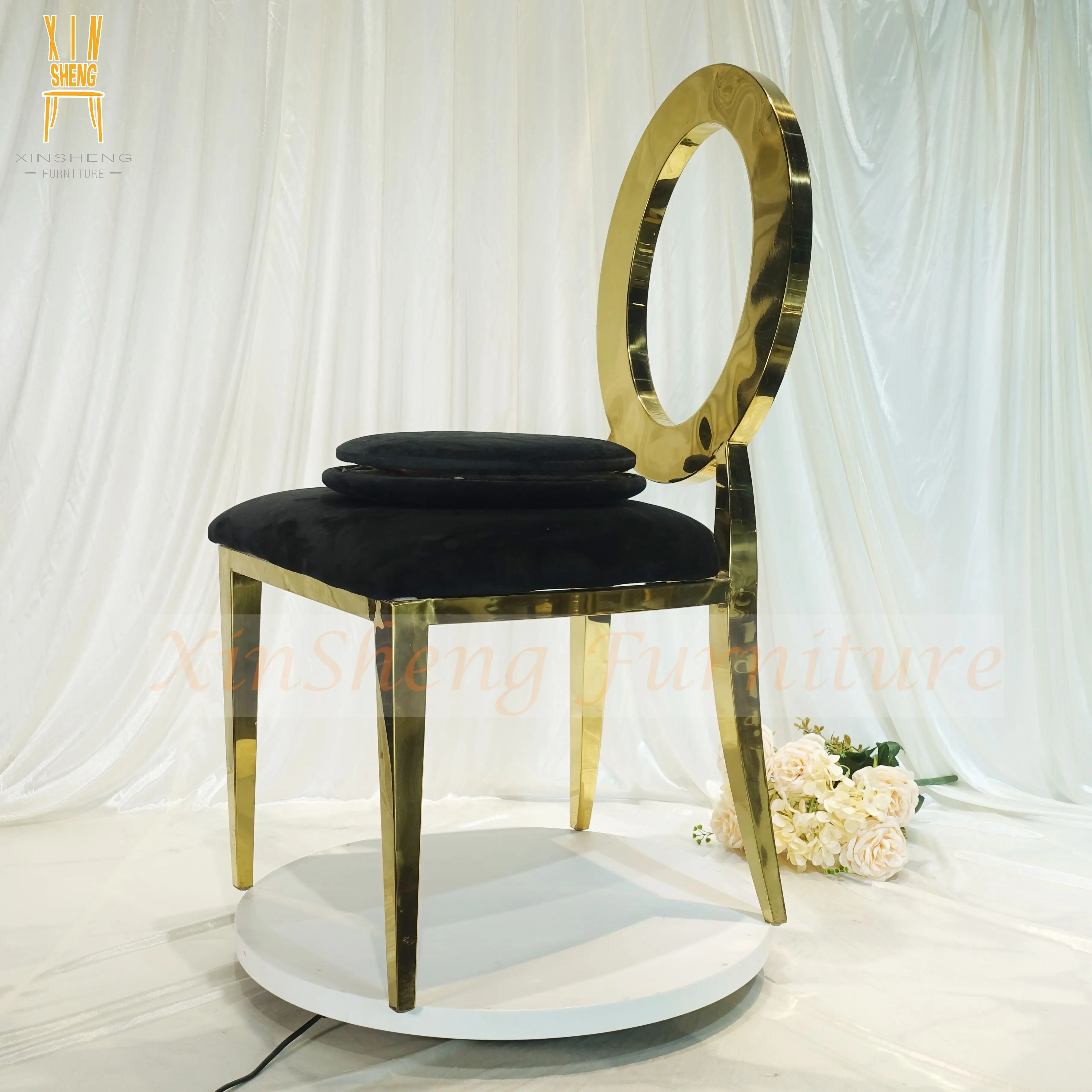 Luxury Event Round Back Design Gold Party Stainless Steel Hotel Wedding ...