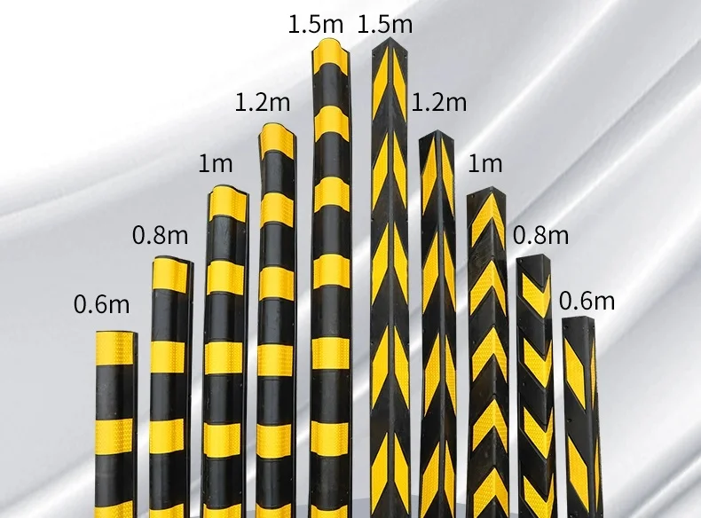 Reflective Rubber Corner Guard Traffic Warning Strip Garage Corner ...