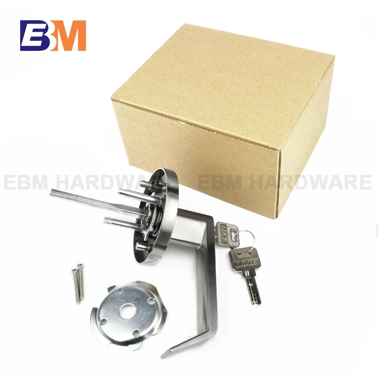 Fire Door Lock Outside Push Panic Bar Lever Handle Satin Stainless ...