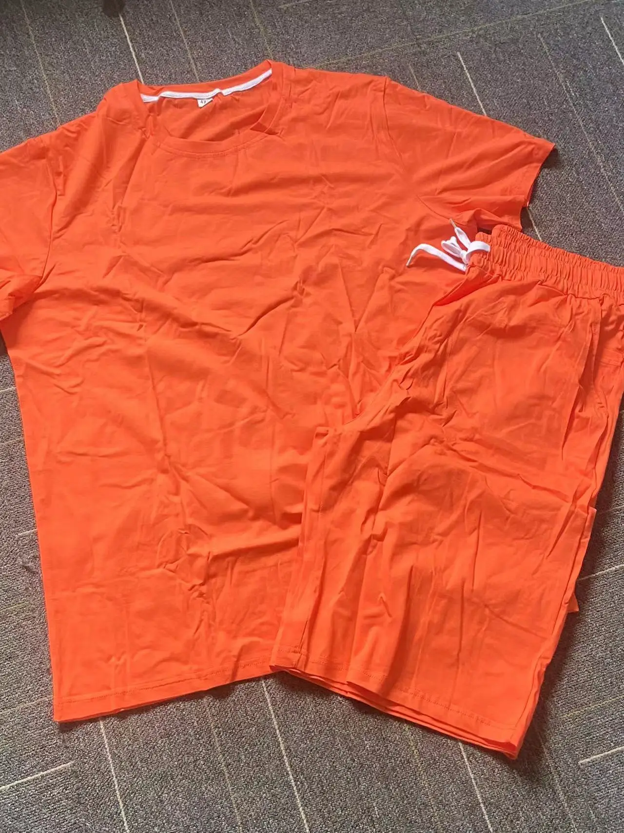 New Style Mens Tshirt And Shorts Set Cotton Fashion Blank Casual Cotton ...