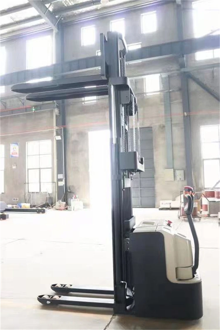 2 Ton Electric Pallet Stacker Walking Type With 3000mm Lifting Height ...