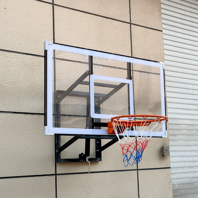 Wall Mount Basketball Backboard 71 Inch Adjustable-Height Basketball ...