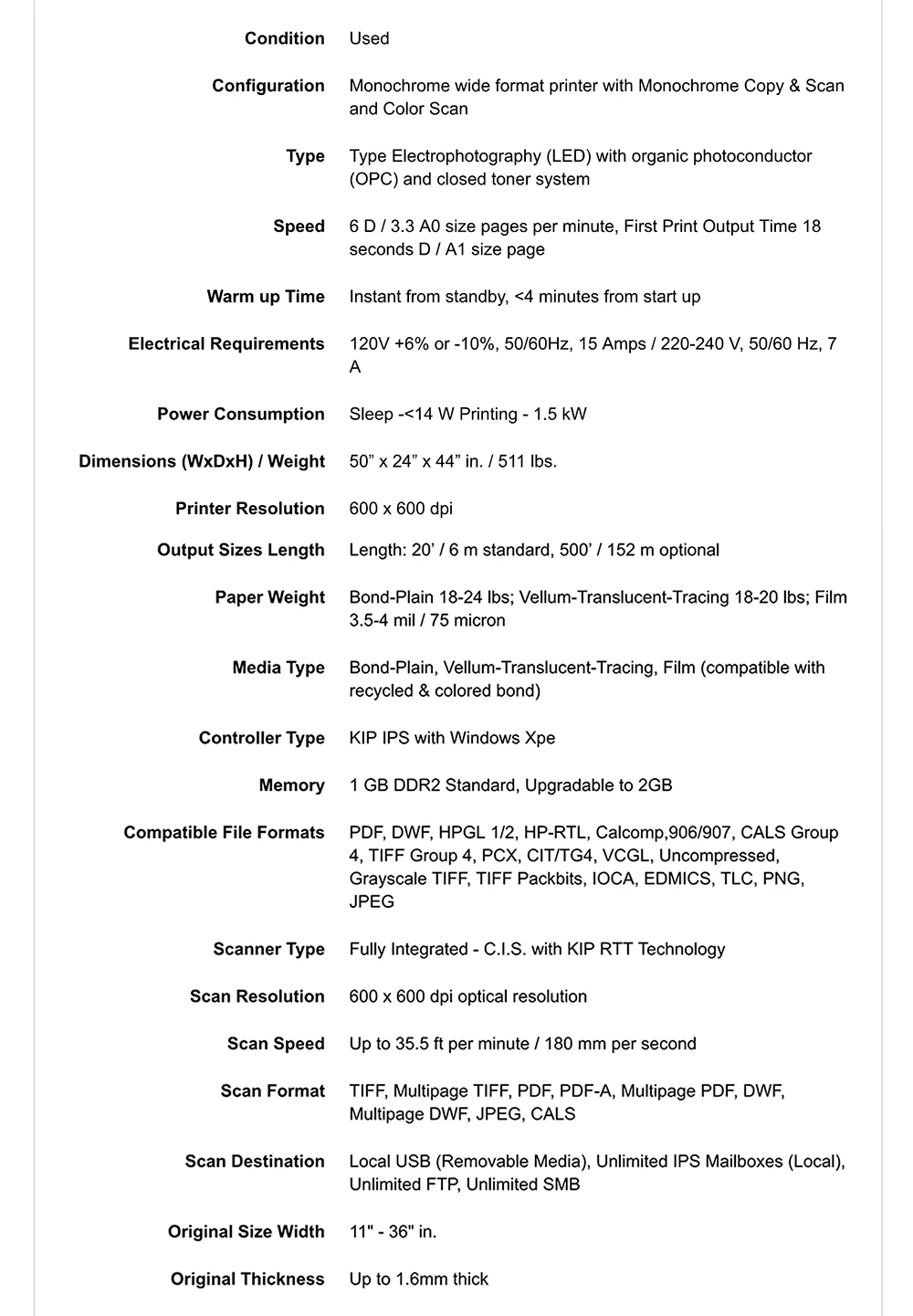 KIP 7100 Wide Format Printer - Efficient Printing Solutions