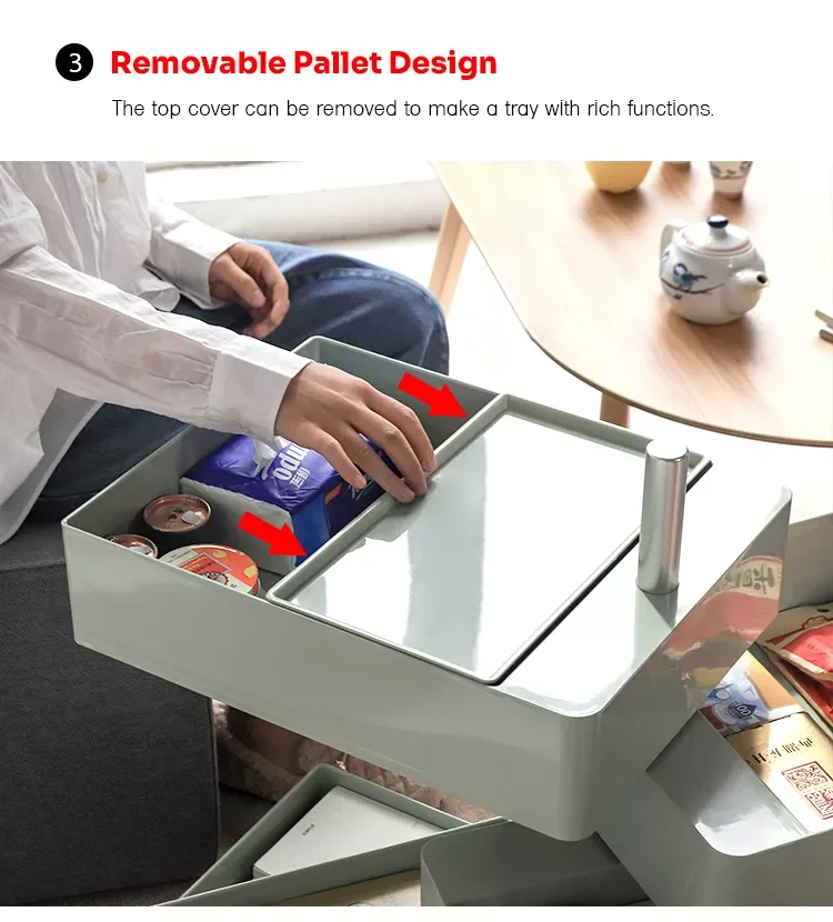 Rotating 5tiers Organizer Plastic Carts Side Table With Wheels - Buy ...